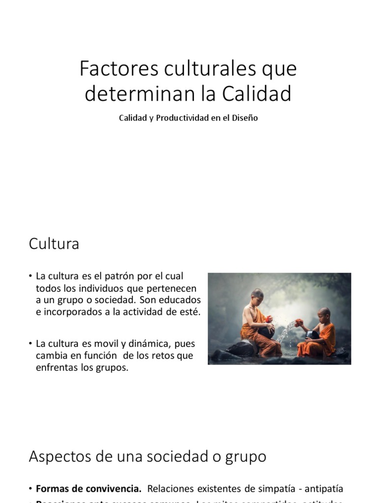 Tema 2 - Factores Culturales Que Determinan La Calidad | PDF | Calidad ...