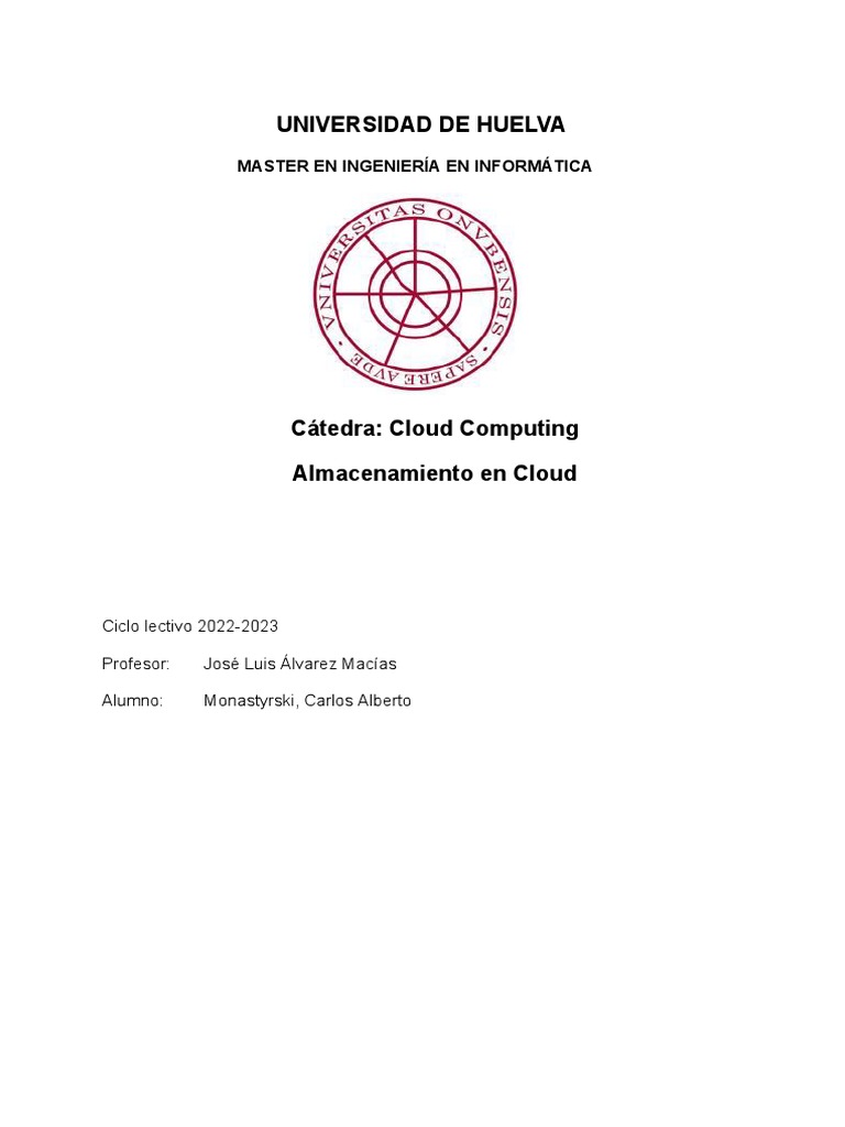 Almacenamiento en Cloud | PDF | Computación en la nube | SQL