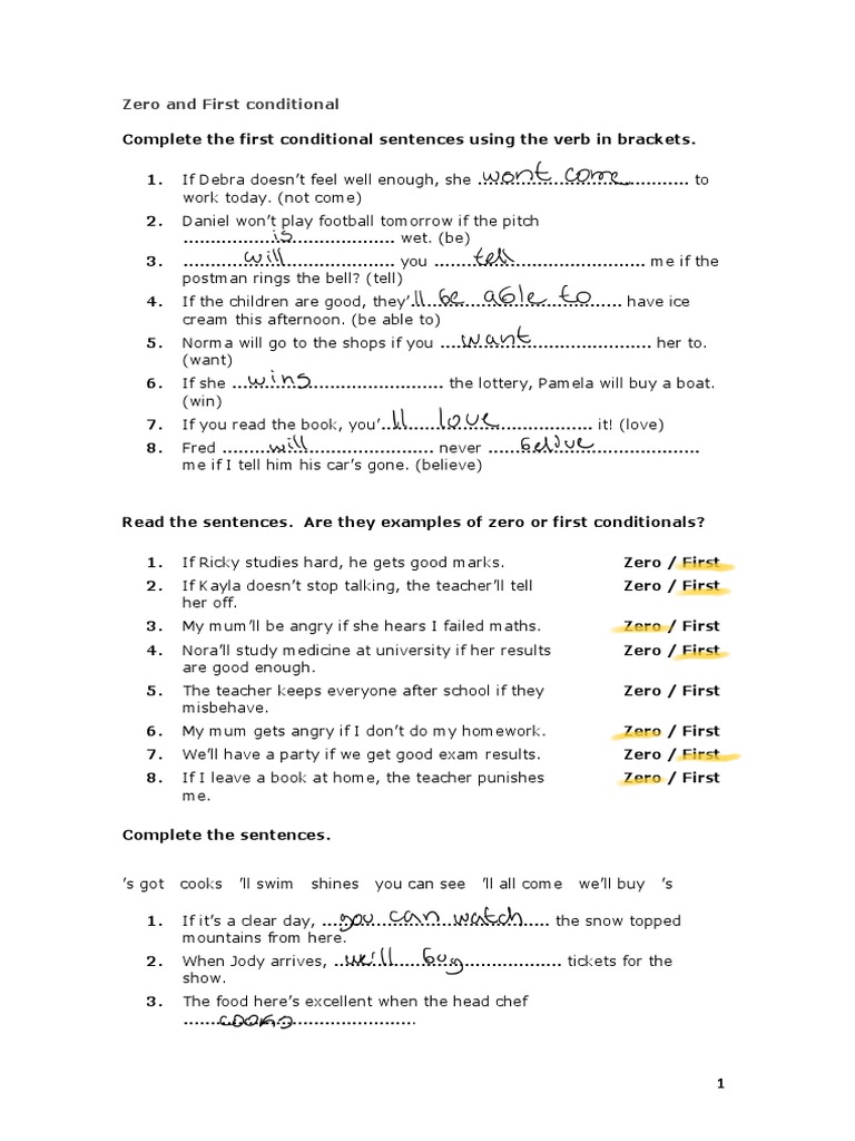 Esercizi Zero FirstConditional | PDF | Language Arts & Discipline