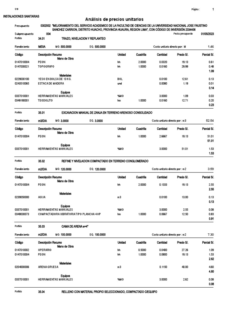 4.0 Apu-Iiss | PDF | Ingeniero civil | Ingeniería mecánica