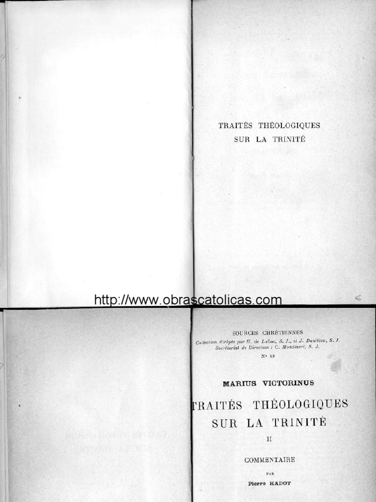 SC 69-Marius Victorinus-Traités Théologiques Sur La Trinité-T2 | PDF