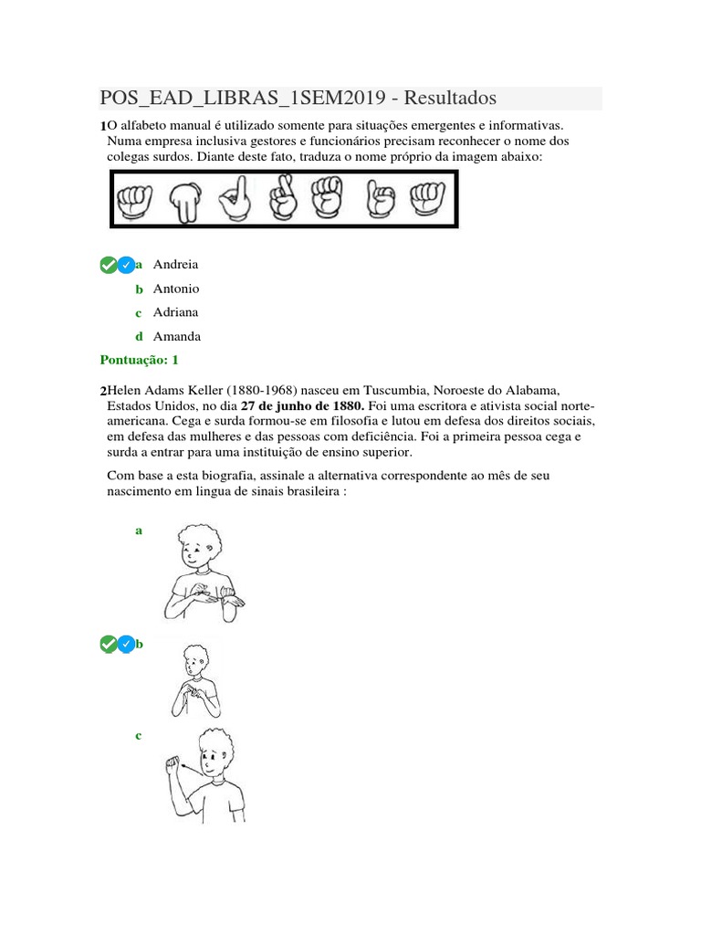 Prova de Libras | PDF | Surdez | Linguagem de sinais
