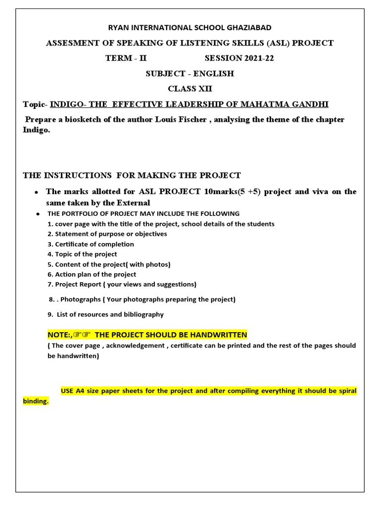 ASL PROJECT Indigo Guidelines | PDF