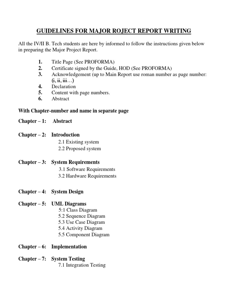 Guidelines For Major Project | PDF | Top Down And Bottom Up Design ...