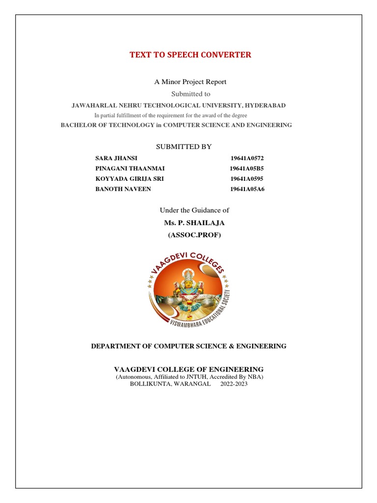 Minor Proj | PDF | Speech Synthesis | Python (Programming Language)