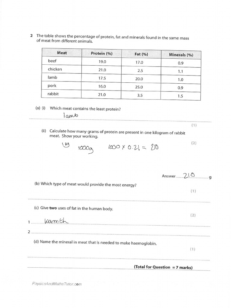 PPQ Biological Molecules, Enzymes and Digestion | PDF