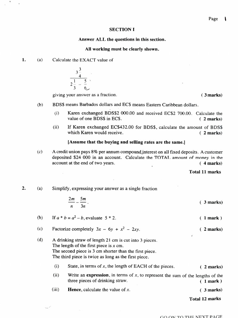 Form 4 Math Practice Exam Pdf Cartesian Coordinate System