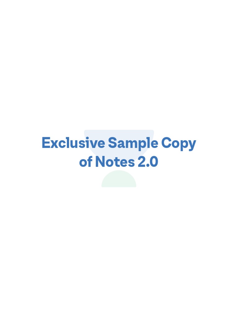 Exclusive Sample Copy of Notes 2.0 | PDF