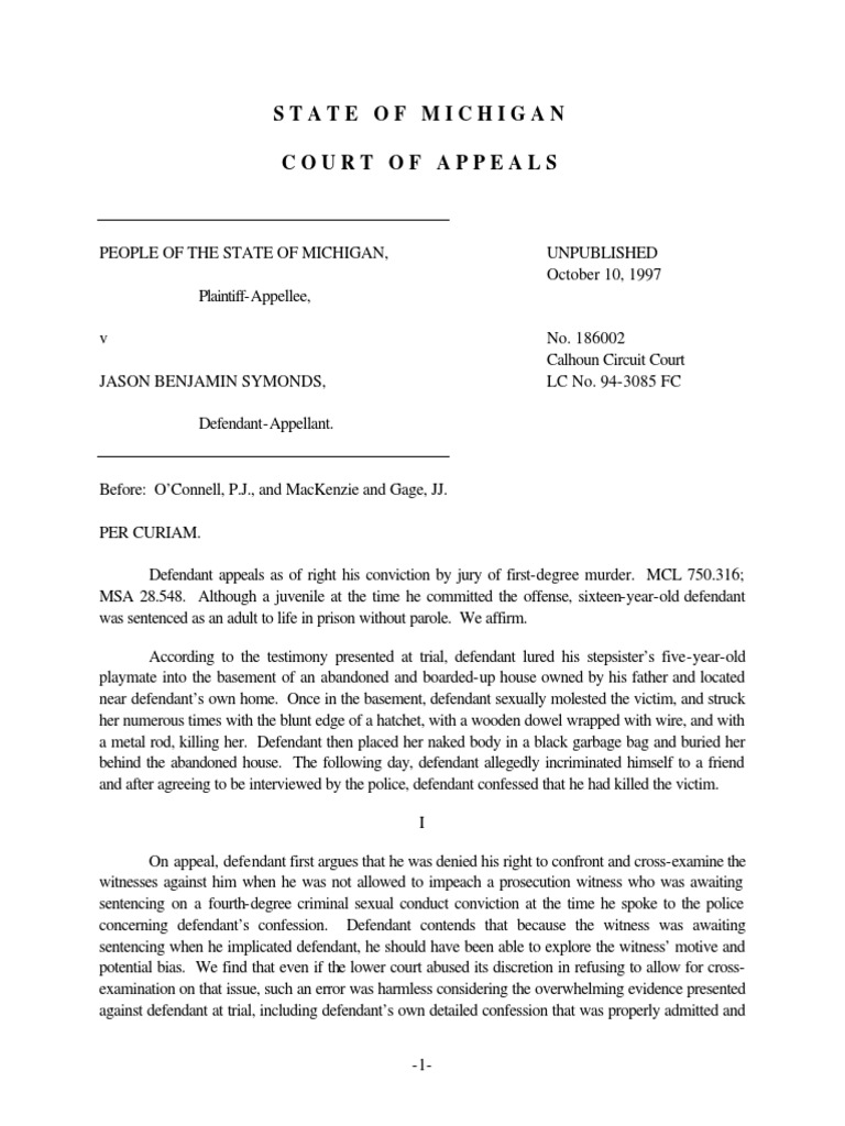 Jason Symonds Appeal | PDF | Miranda Warning | Miranda V. Arizona