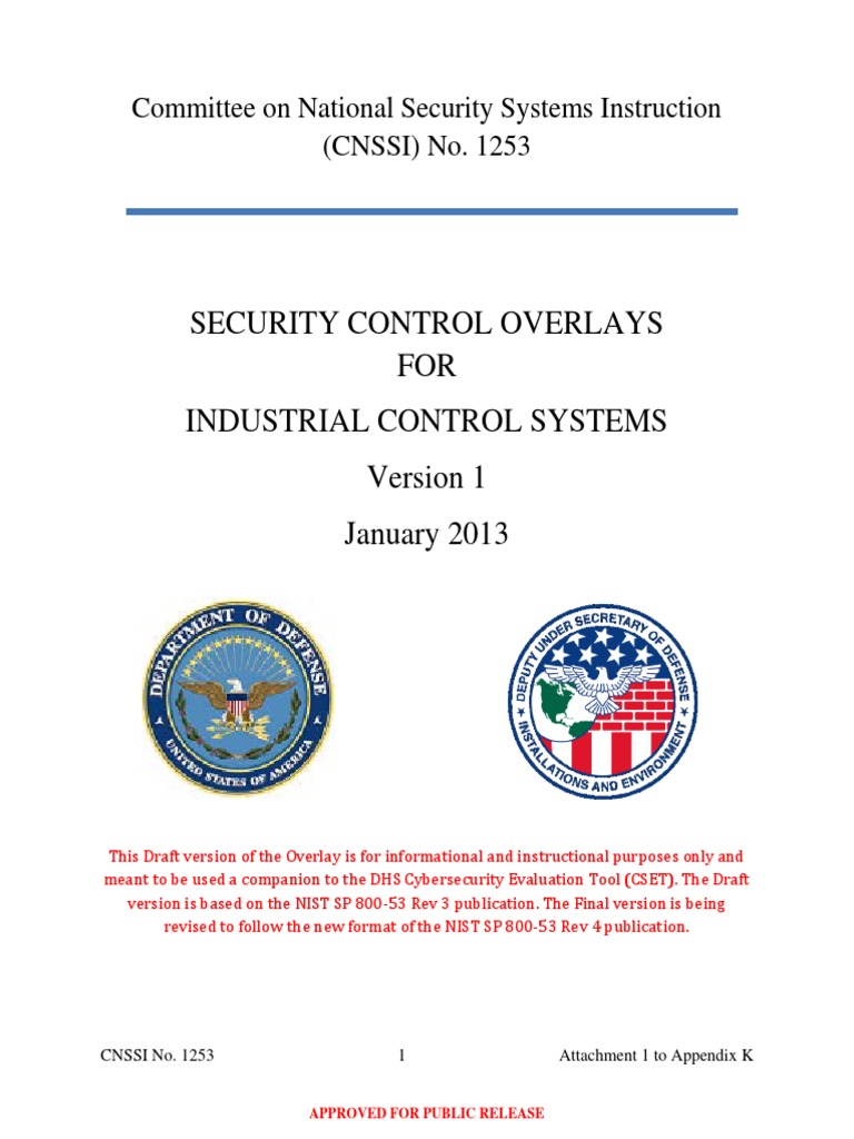 CNSS - CNSSI-1253 - Security and Controls ICS Overlay | Download Free PDF | Computer Network ...