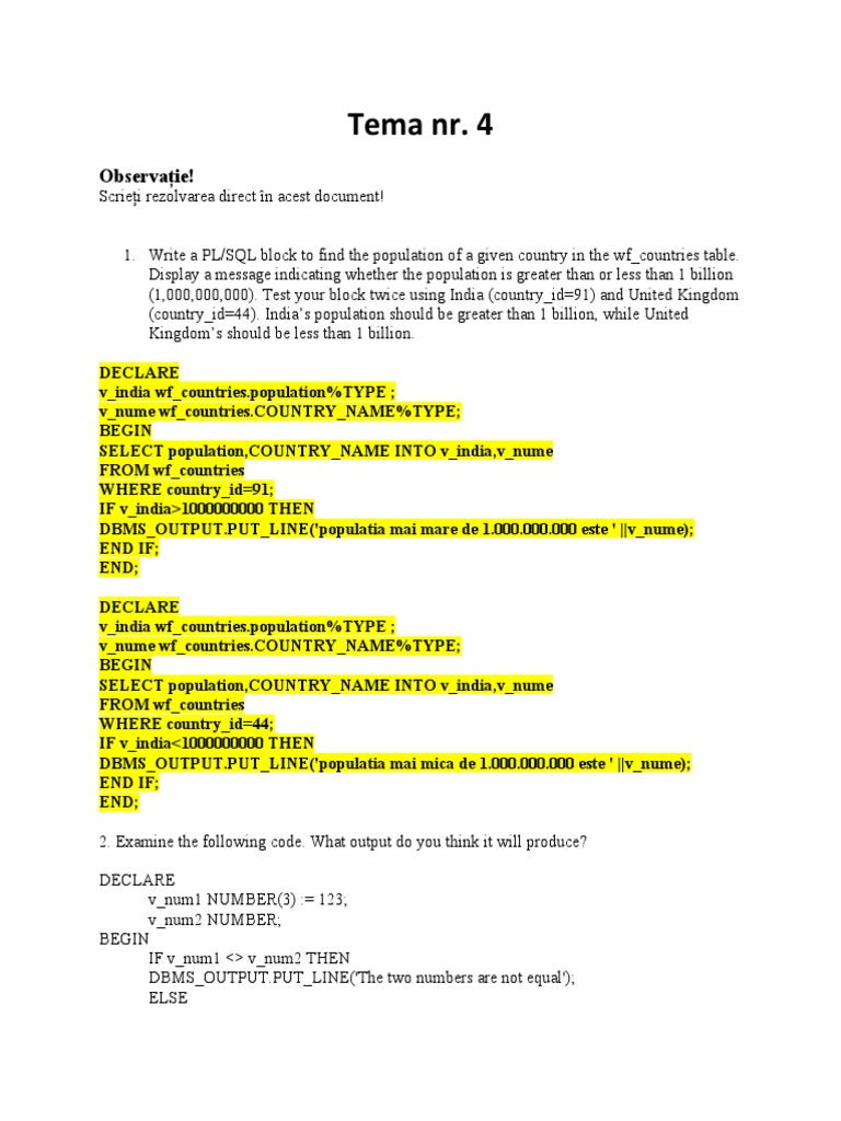 Ubd Lab4 | PDF | Control Flow | Pl/Sql