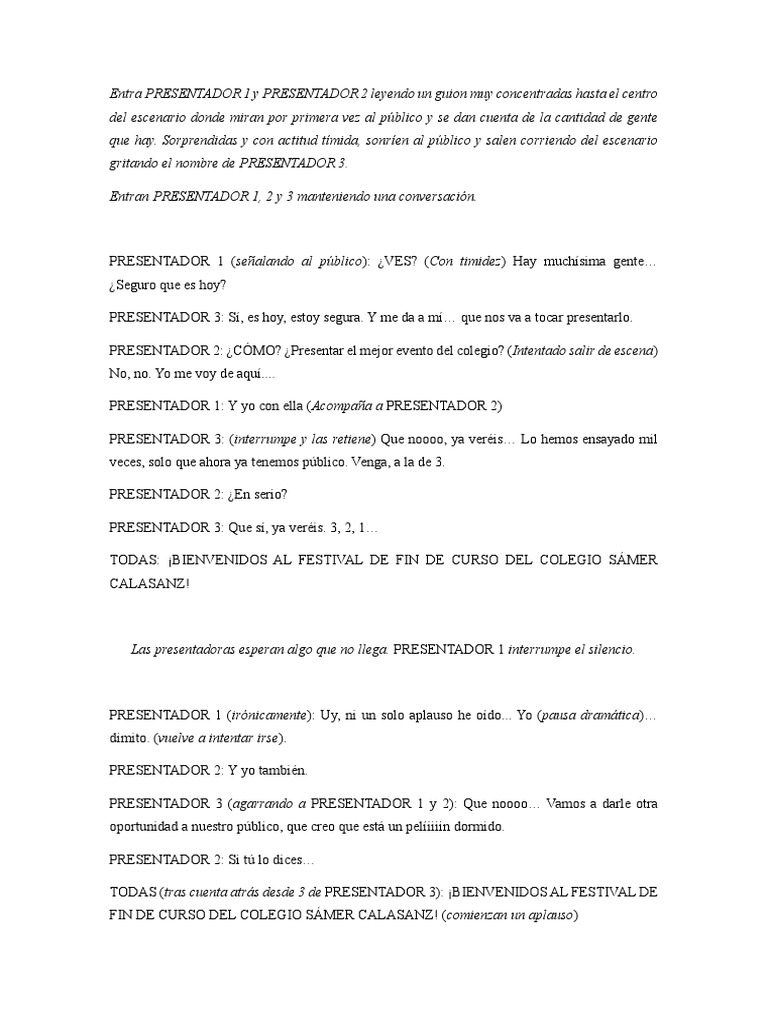 Guion Festival - Final Añadido | PDF | Estudios de idiomas extranjeros