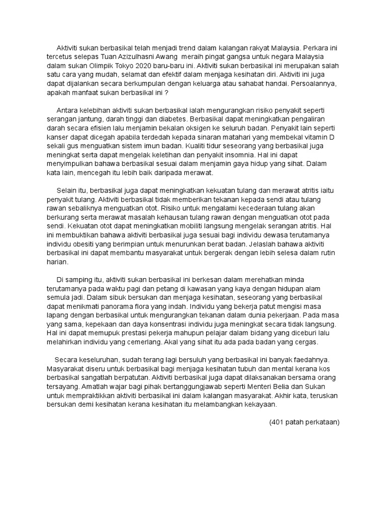 Karangan Ujian Bertutur | PDF