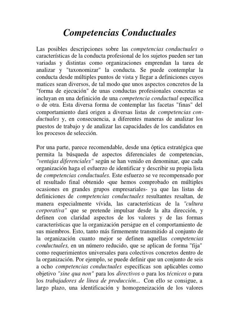 Competencias Conductuales | PDF | Comunicación | Comportamiento