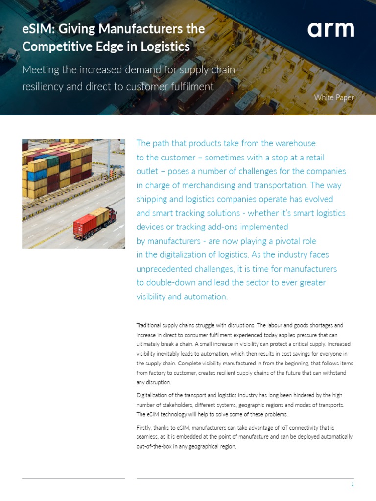 Esim For Logistics | PDF | Internet Of Things | Logistics