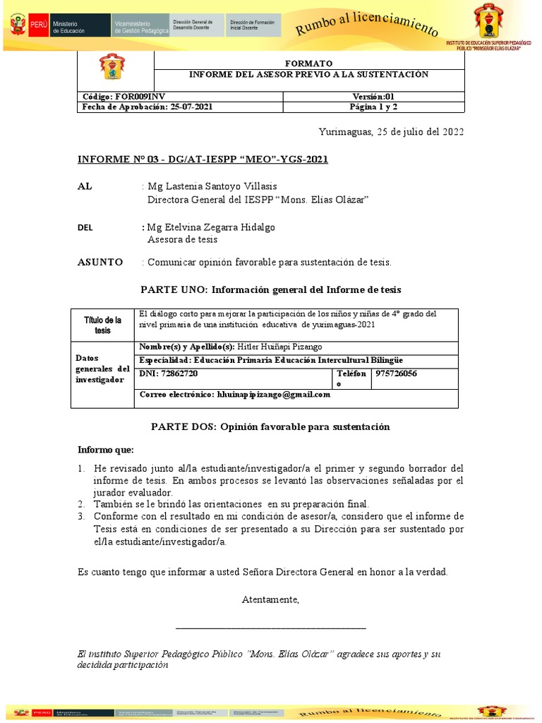 3 Informe Final-Sustentación-Asesor | PDF