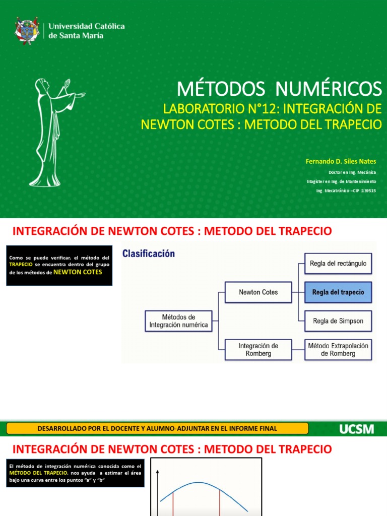 Laboratorio N°12-Integración de Newton Cotes-Trapecio | PDF | Integral ...