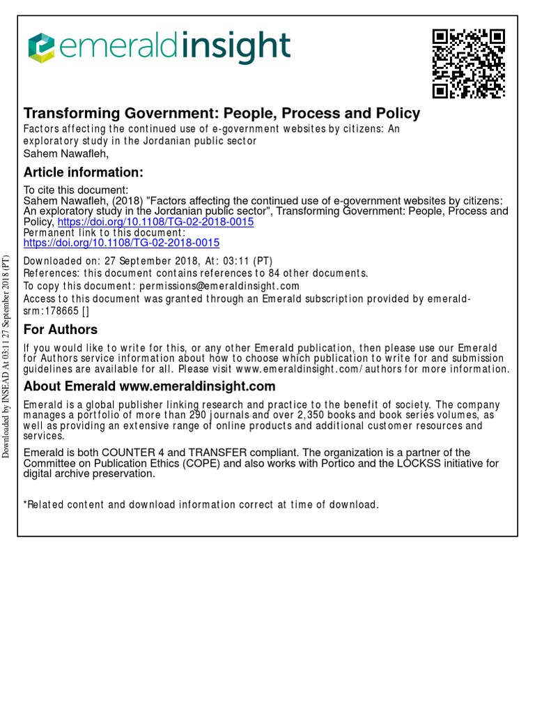 Factors Affecting The Continued Use of E-Government Websites by ...