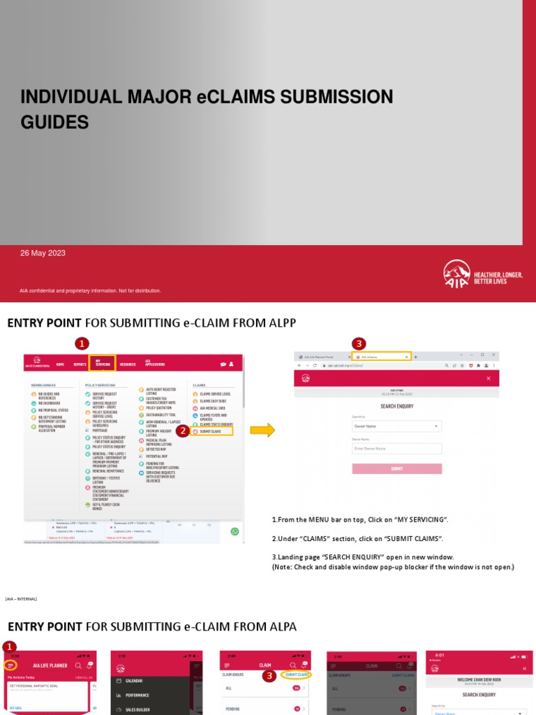 AIA eClaims Submission Guide | PDF | Injury | Identity Document