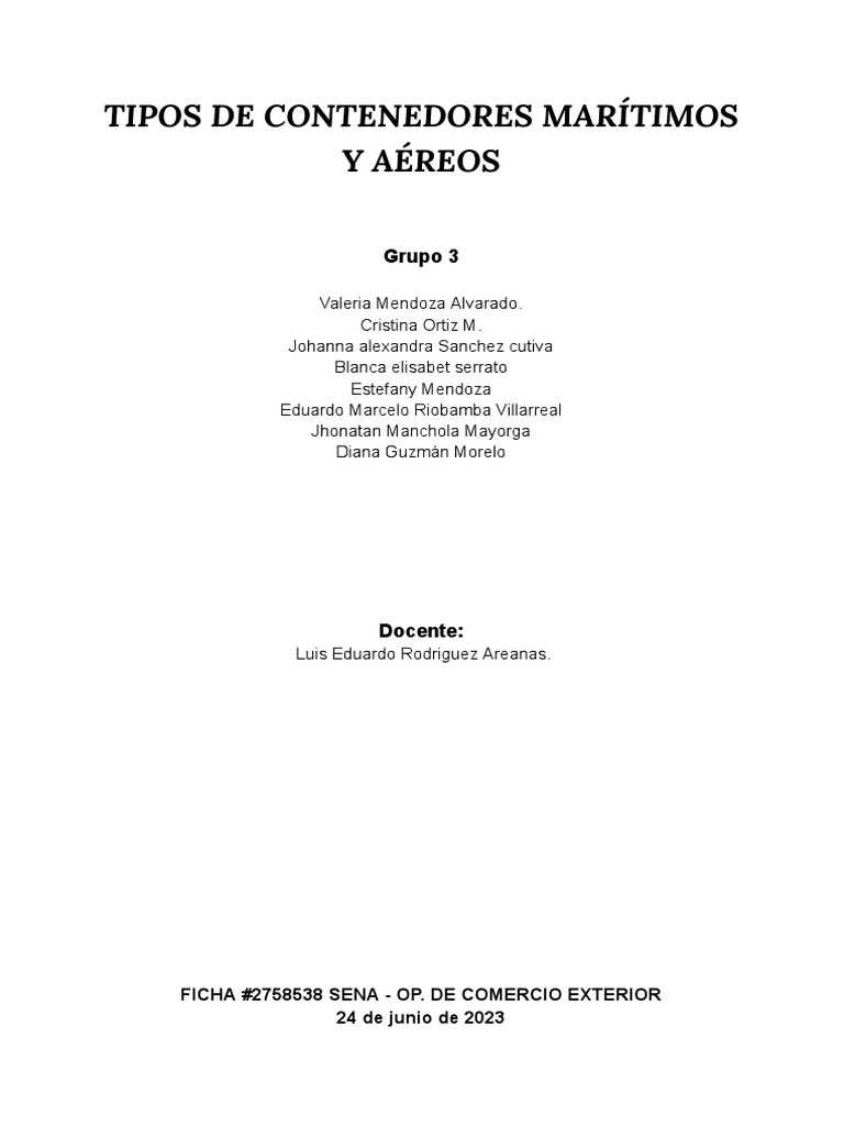Tipos de Contenedores Marítimos y Aéreos | PDF | Transporte