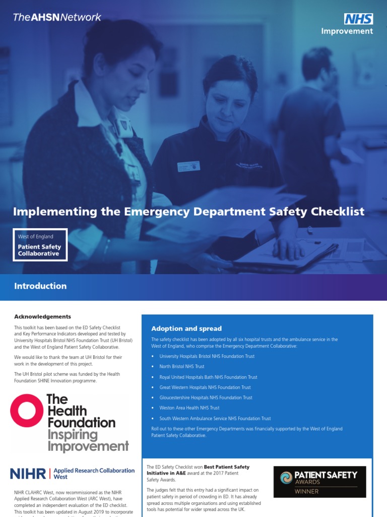 Ed Safety Checklist Toolkit | PDF | Patient Safety | Emergency Department