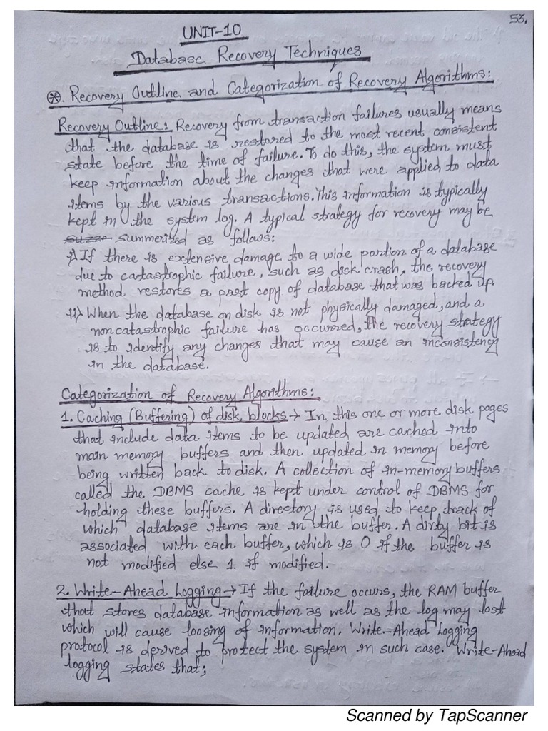 DBMS Chapter 10 | PDF