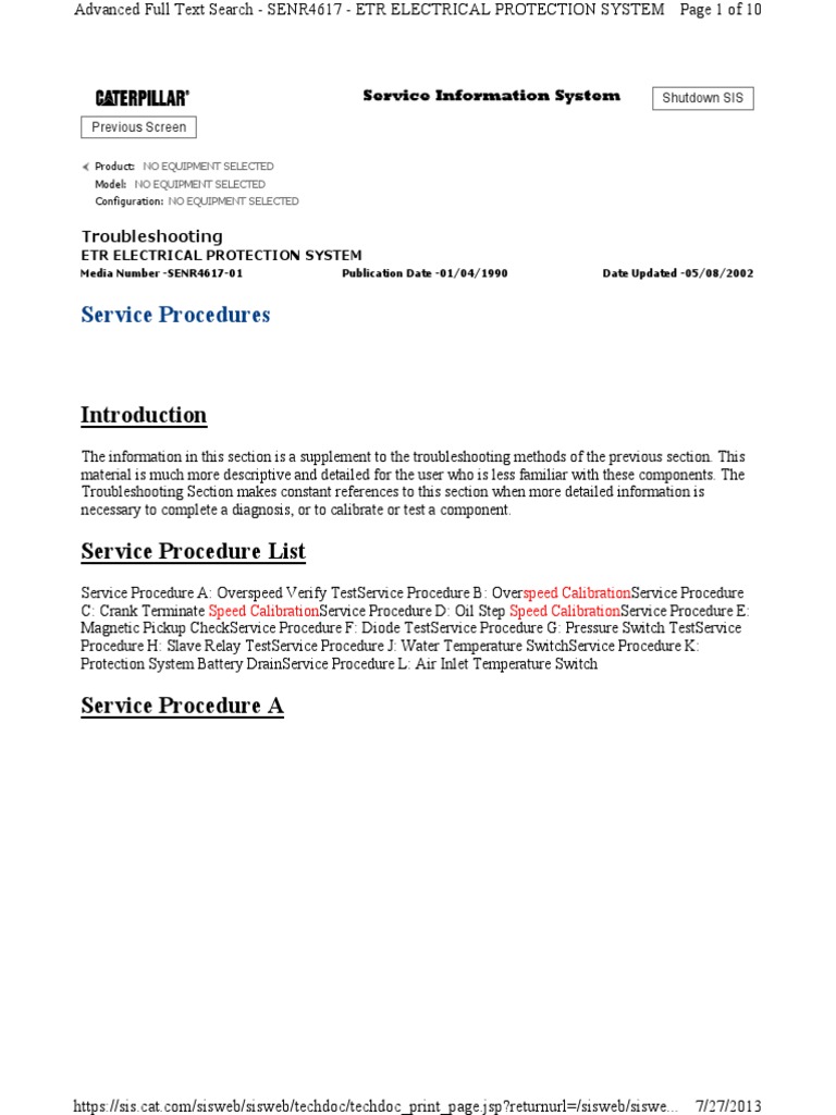 CAT ESS Switch Calibrate | PDF | Switch | Voltage