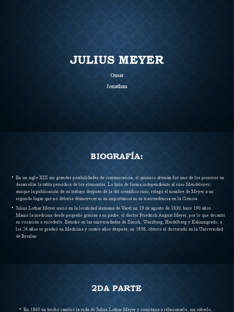 Julius Lothar Meyer: Pionero Químico | PDF | Química | Tabla periódica