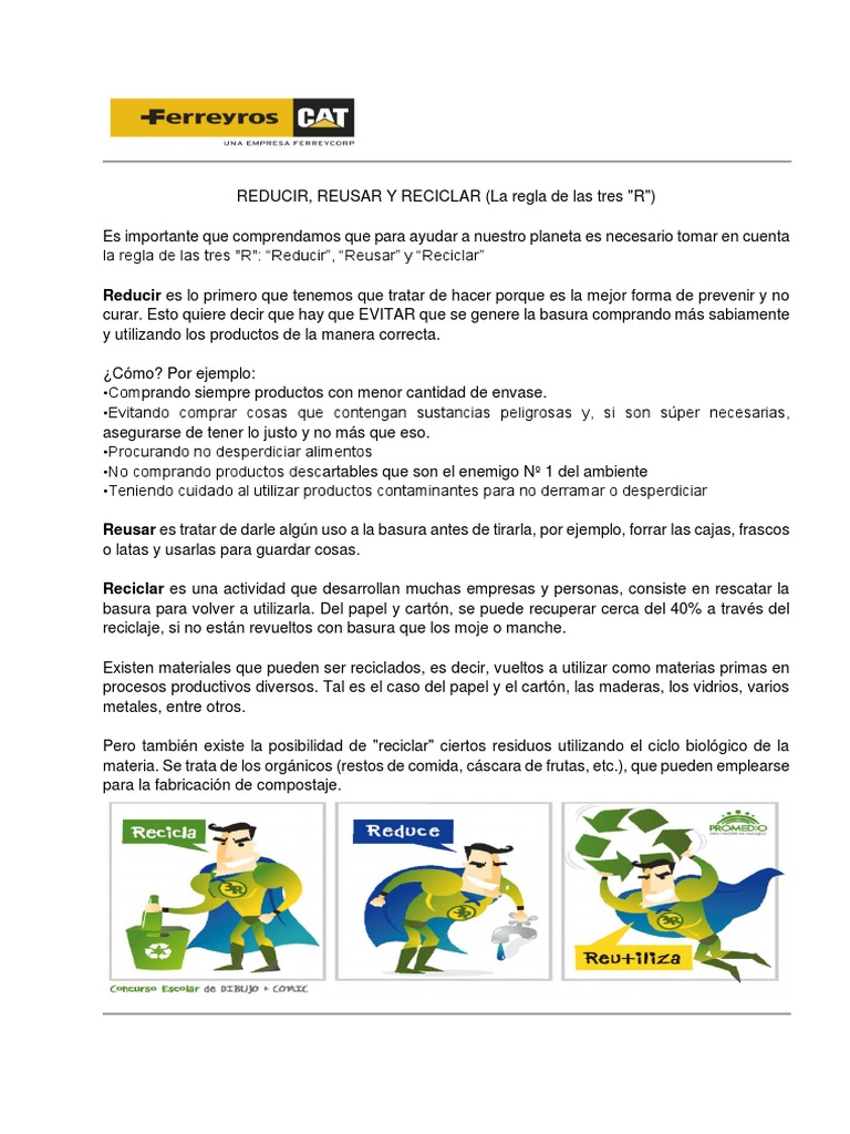 Reducir, Reusar y Reciclar | PDF
