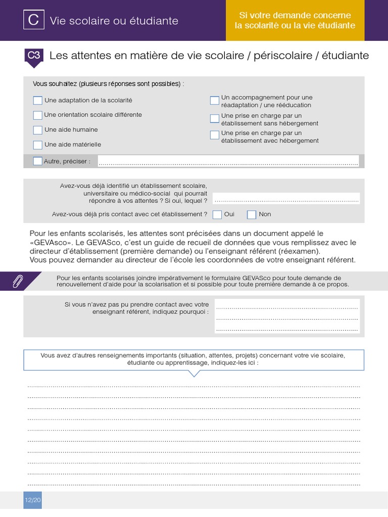 Formulaire Demande À La Mdph _ Cerfa 15692 : formulaire MDPH 2024 à ...