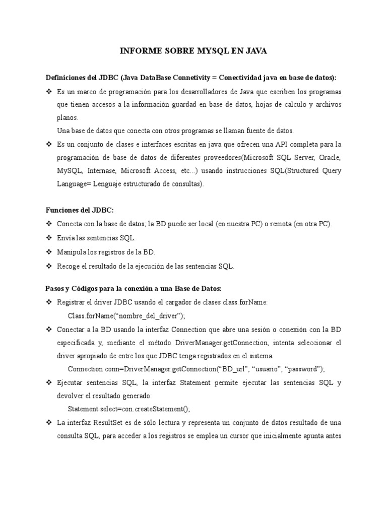 Informe de Mysql | PDF | SQL | Bases de datos