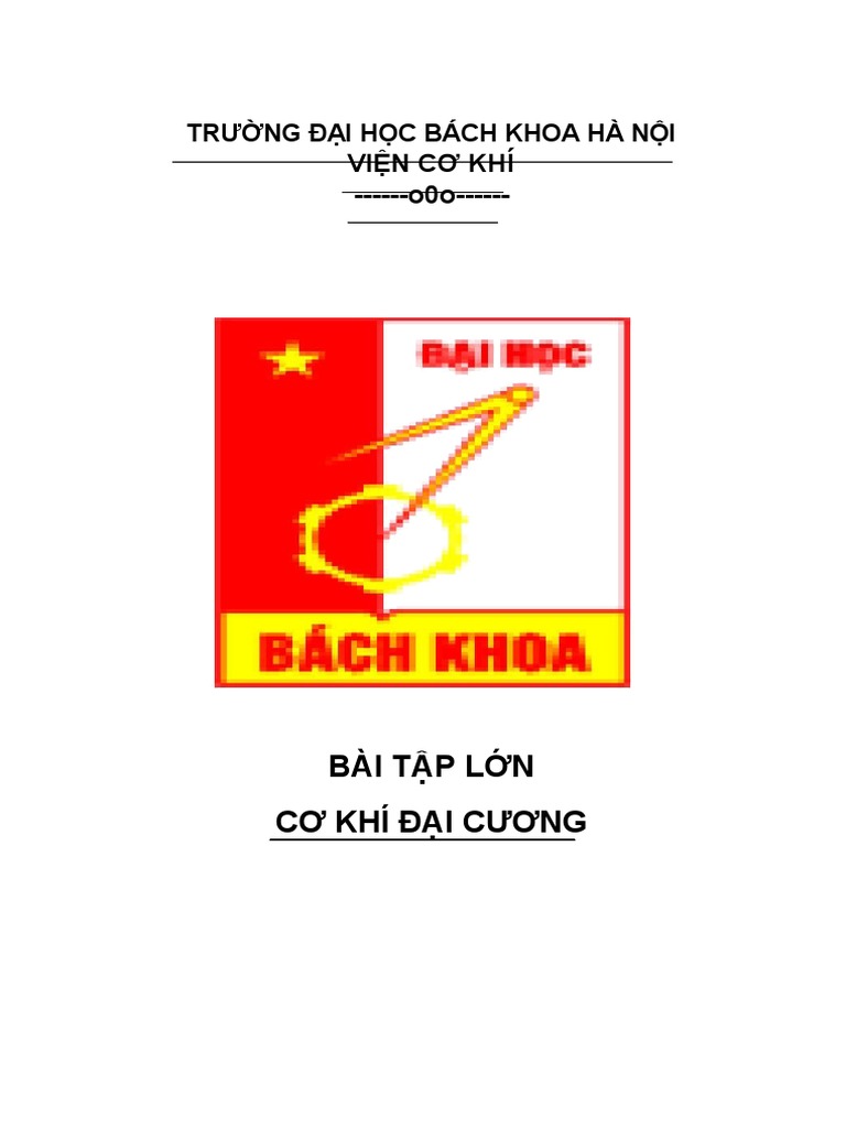 Bai Tap Lon Co Khi Dai Cuong Che Tao San Pham Banh Rang | PDF