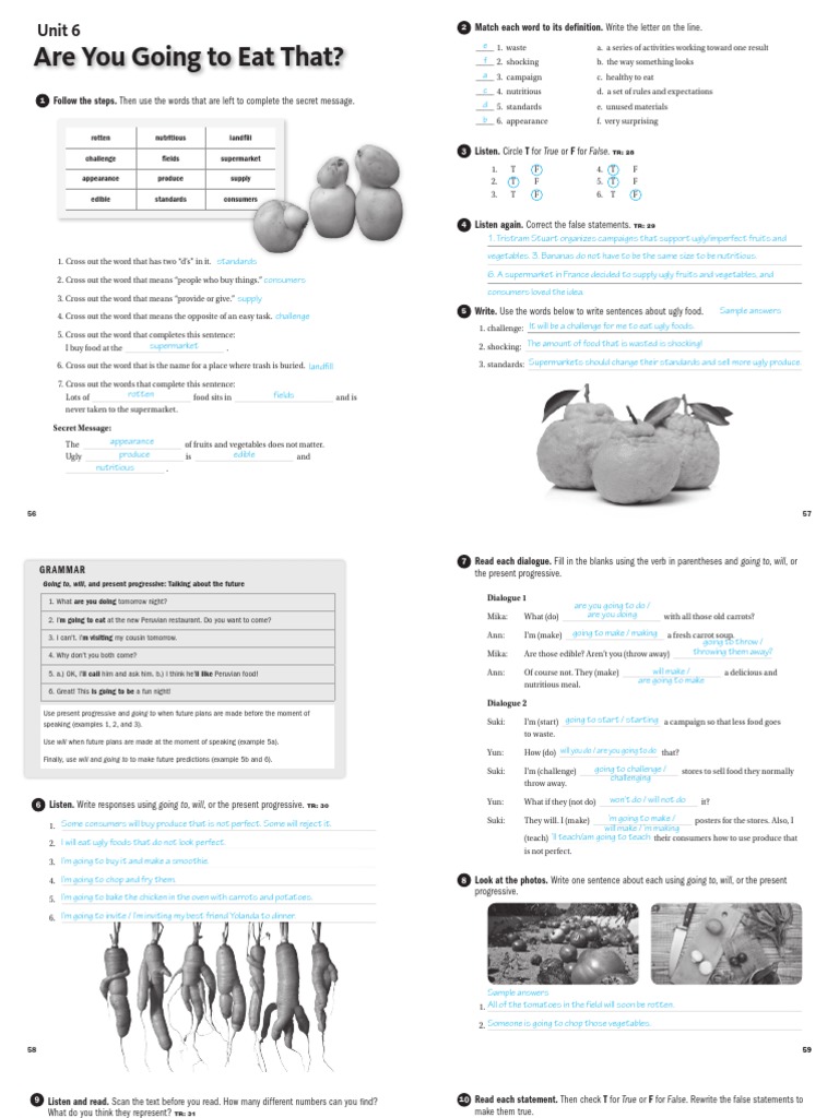 Owi l02 U06 Ak Workbook 1 | PDF | Cereals | Nutrition