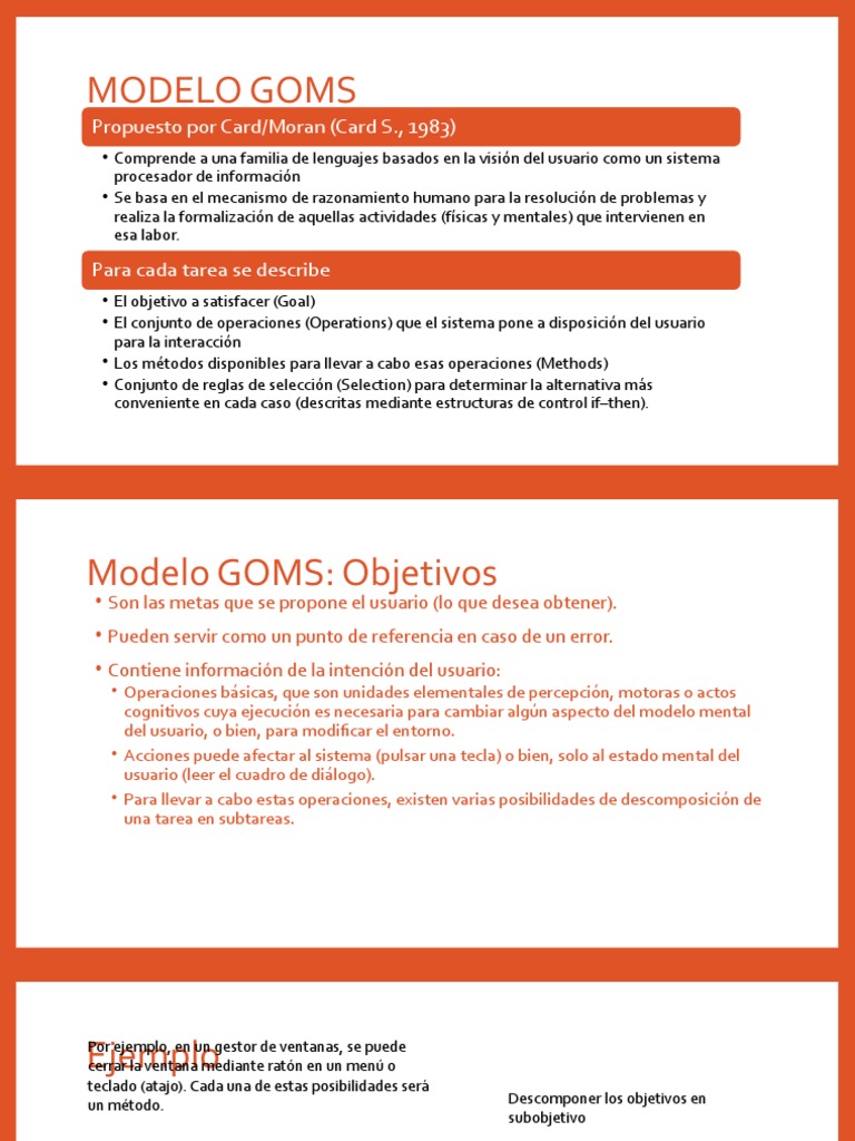 Modelo GOMS y su Aplicación | PDF | Software de la aplicacion | Información