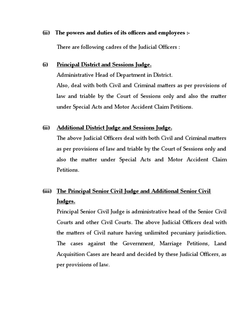 The Powers and Duties of Its Officers and Employees | PDF | Magistrate | Judge