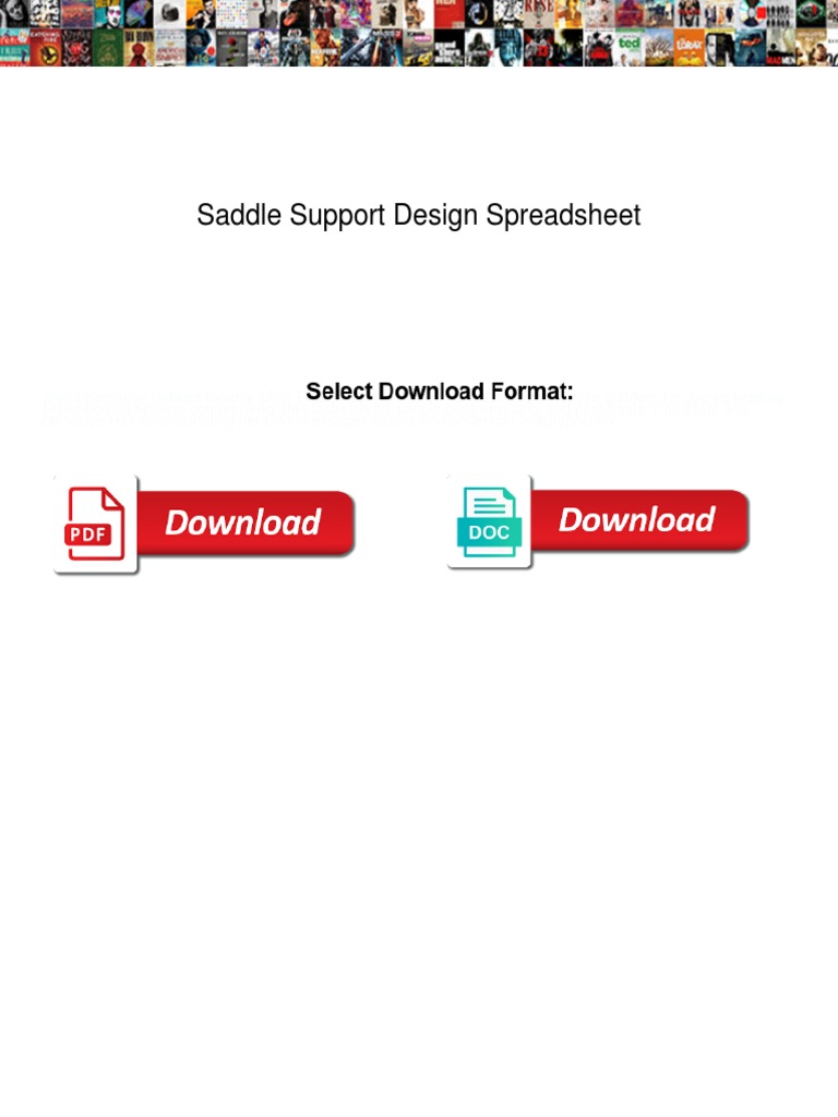 Saddle Support Design Spreadsheet | PDF | Microsoft Excel | Spreadsheet
