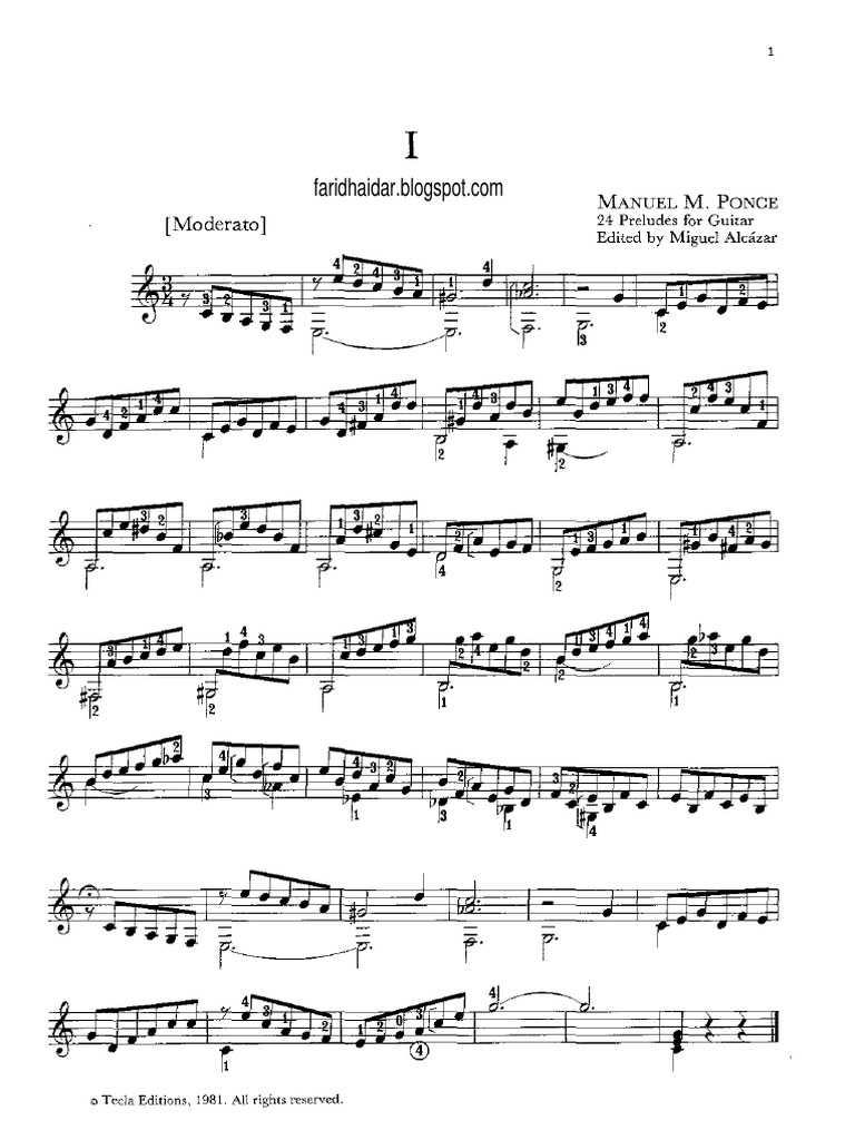 M.ponce 24 Preludes-Classical Guitar | PDF