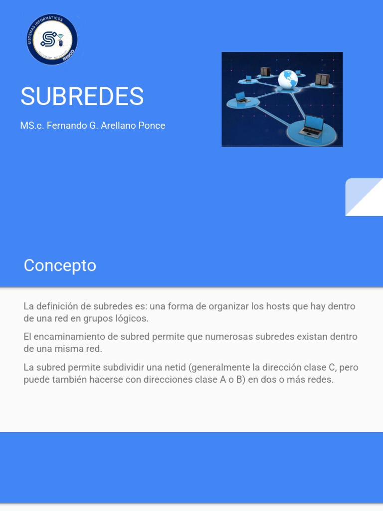 SUBREDES | PDF | Dirección IP | Estándares de internet