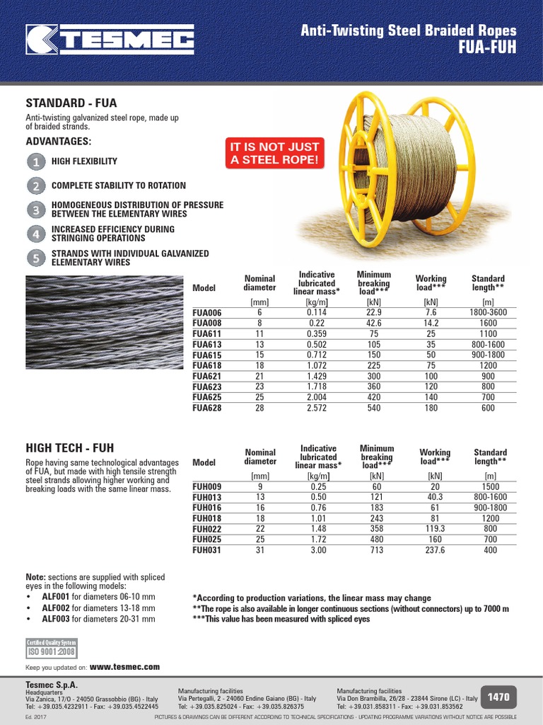 TESMEC SE 1470 FUA FUH EN Rev.01 | PDF | Rope | Equipment