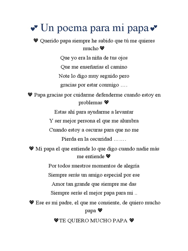 Un Poema Para Mi Papa | PDF