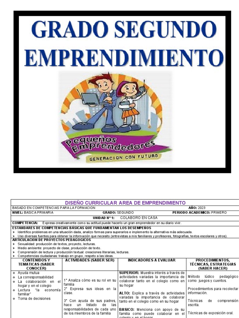 Plan de Emprendimiento 2do | PDF | Iniciativa empresarial | Comprensión lectora