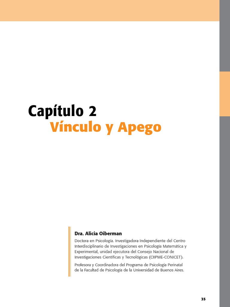Vínculo y Apego - Dra. Alicia Oiberman | PDF | Teoría de apego | Parto