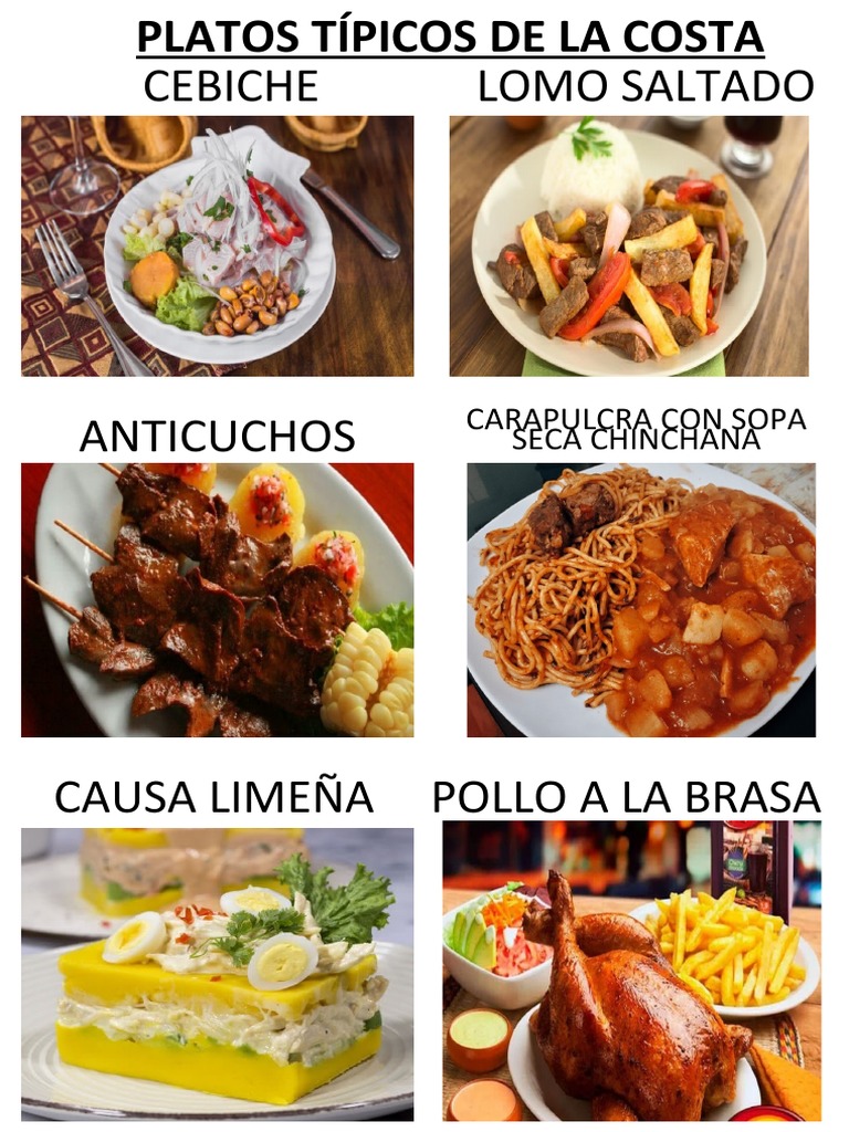 15 PLATOS TIPICOS DE LA COSTA, SIERRA Y SELVA | PDF