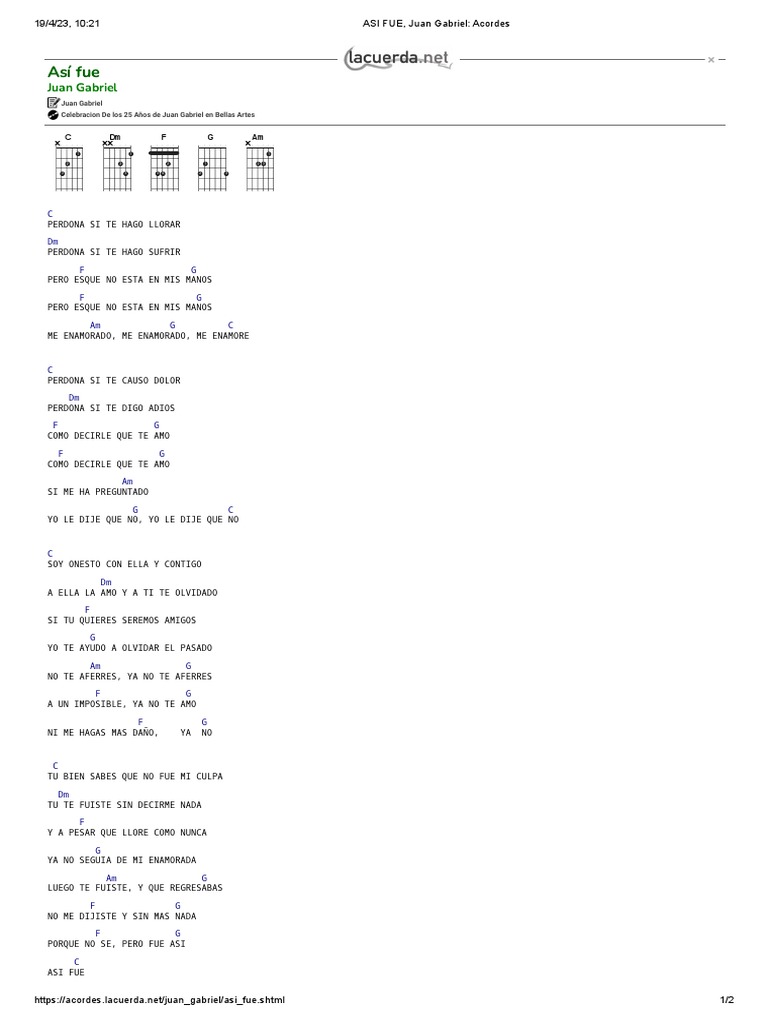 ASI FUE, Juan Gabriel_ Acordes | PDF