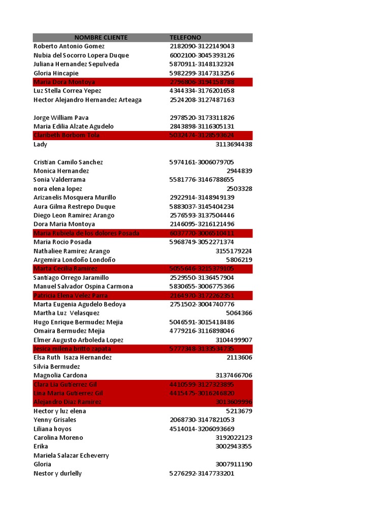 Royal Prestige Client Contact List | PDF