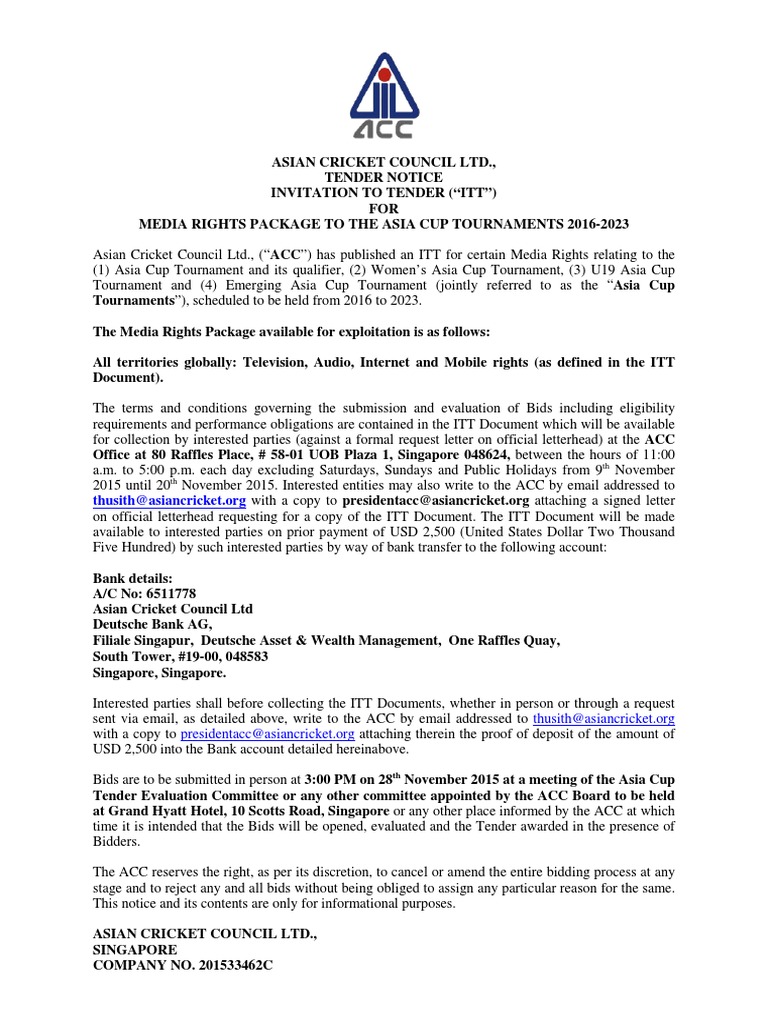 Itt Notice | PDF | Business