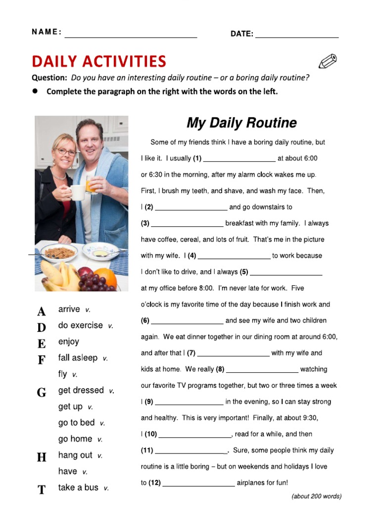 Lesson Daily Activities | PDF