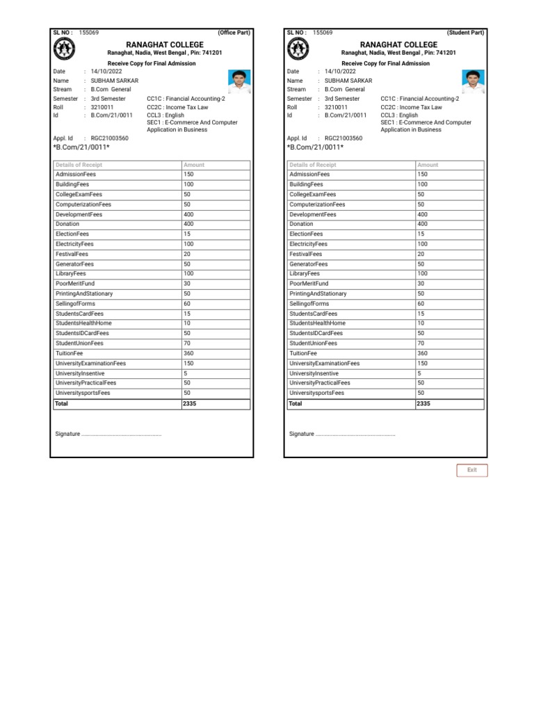 Invoice Receipt 3rd Sem | Download Free PDF | Receipt | Public Finance