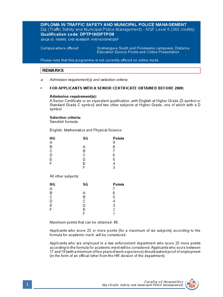 Dip Traffic Safety Municipal Police 2023 | PDF | University And College ...