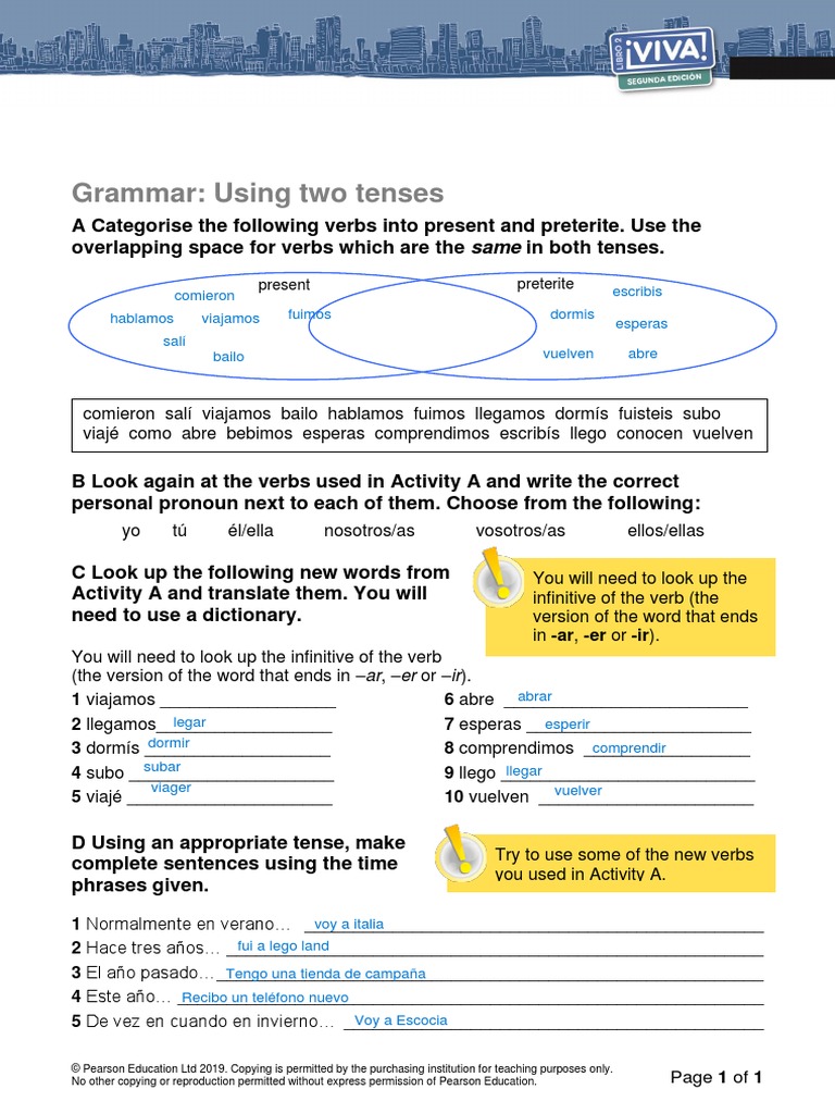 Present Tense Estar Worksheet | PDF | Cognitive Science | Semantic Units